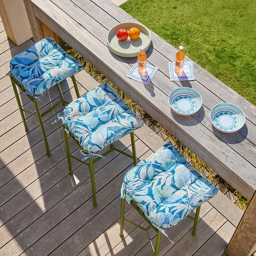 Shop Cyprus Koa Outdoor Chair Pad - Blue Online|Bed Bath N' Table